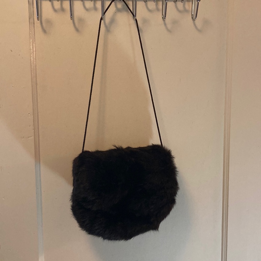 Brown Rabbit Fur Muff Hand Warmer - Gem